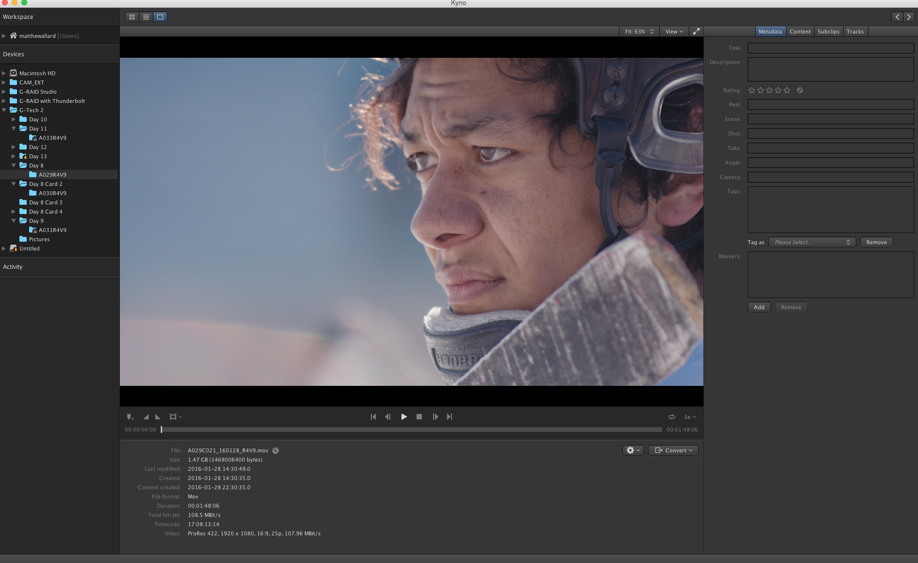Kyno - A footage screening, logging, organising and transcoding program ...