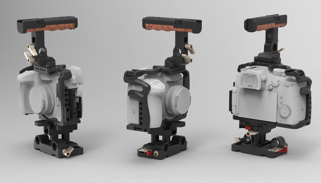 Movcam's new GH5 cage: wooden handle, XLR pack friendly - Newsshooter