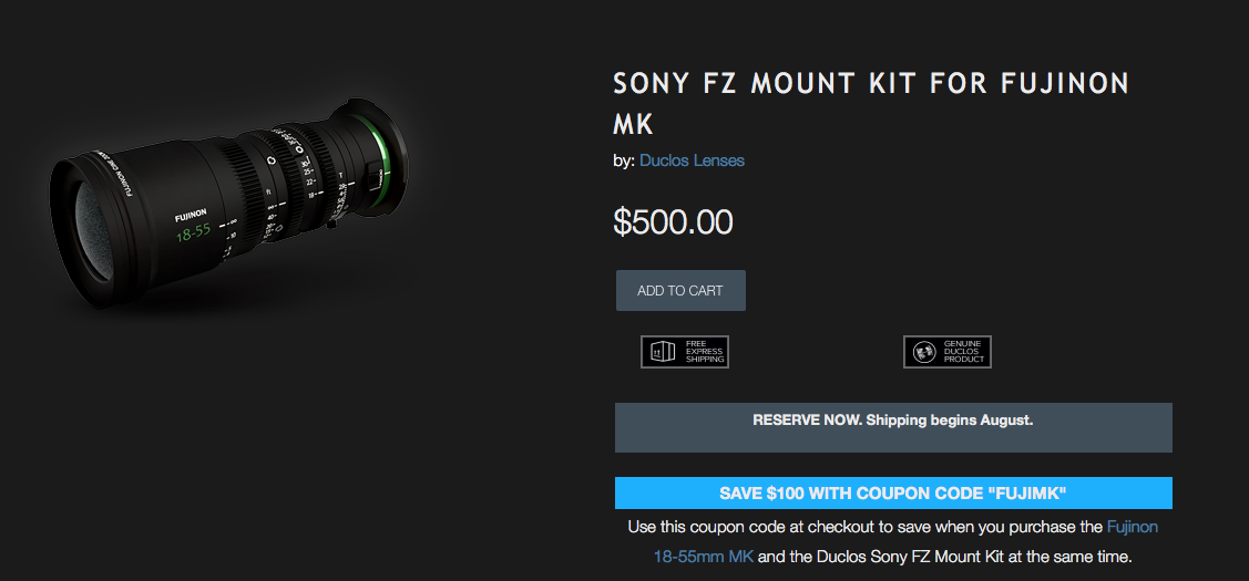 Duclos Lenses Sony FZ mount kit for Fujinon's new MK zooms - Newsshooter