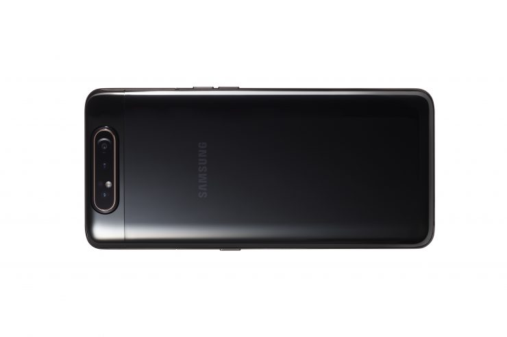 Samsung Galaxy A80 with a 48MP main camera and rotating camera array ...