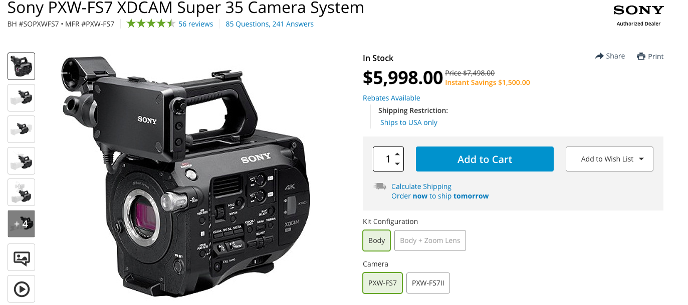 Sony FS7 Price Drop - Newsshooter