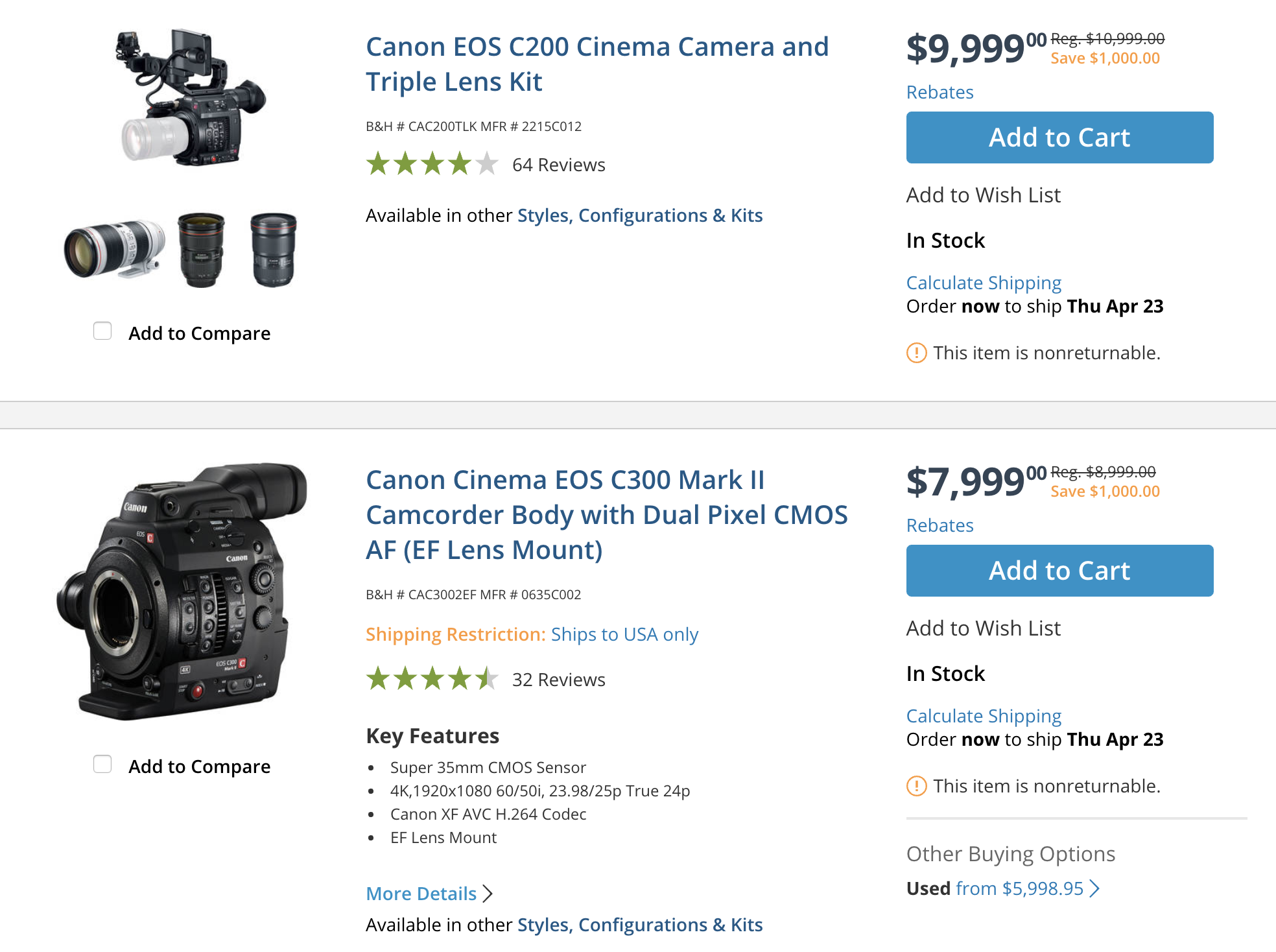 Canon C300 Mark II & C200 price drops - Newsshooter