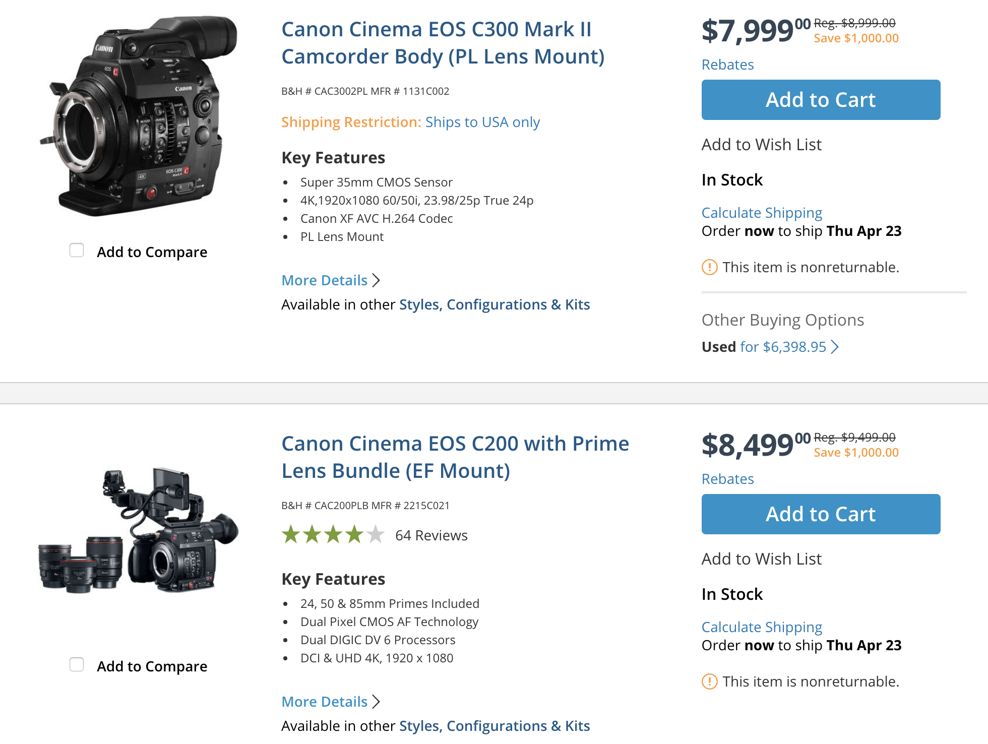 Canon C300 Mark II & C200 price drops - Newsshooter