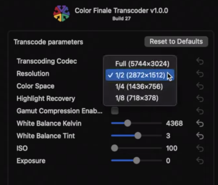 Color Finale Transcoder - Newsshooter