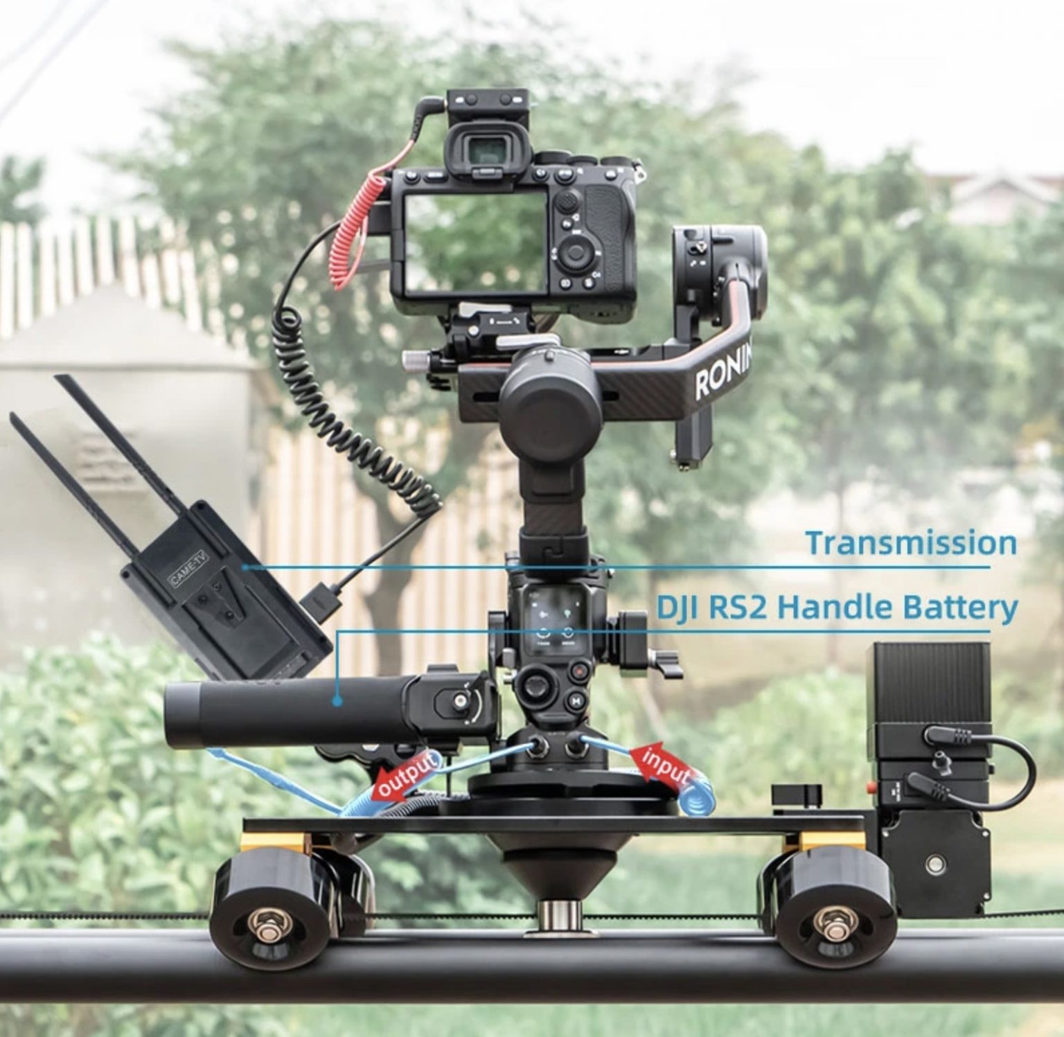 CAME-TV Remote Controlled Slider for the DJI RS2 Gimbal with a 3.47m ...