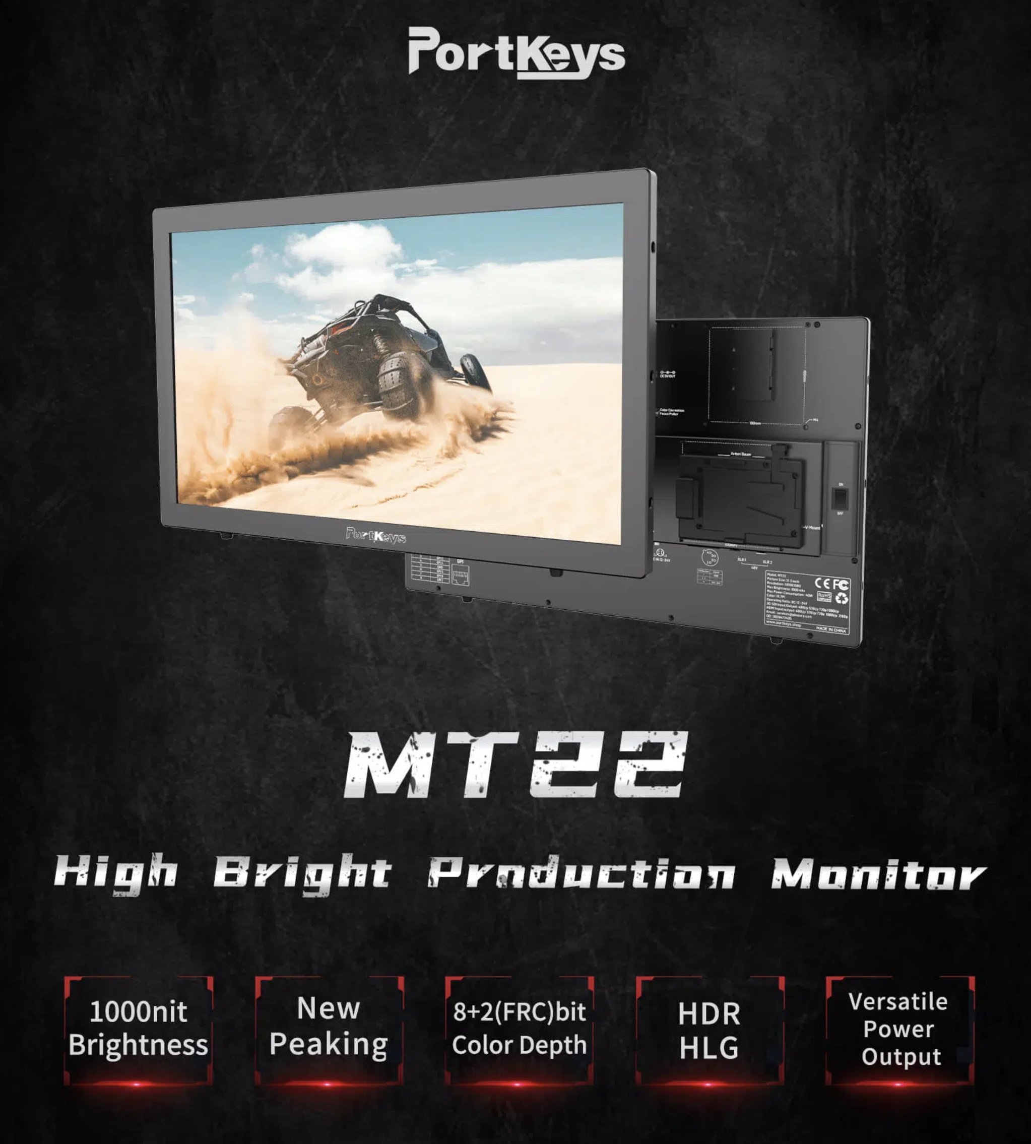 PortKeys MT22 21.5-inch 1000nits 10-bit FRC production monitor ...