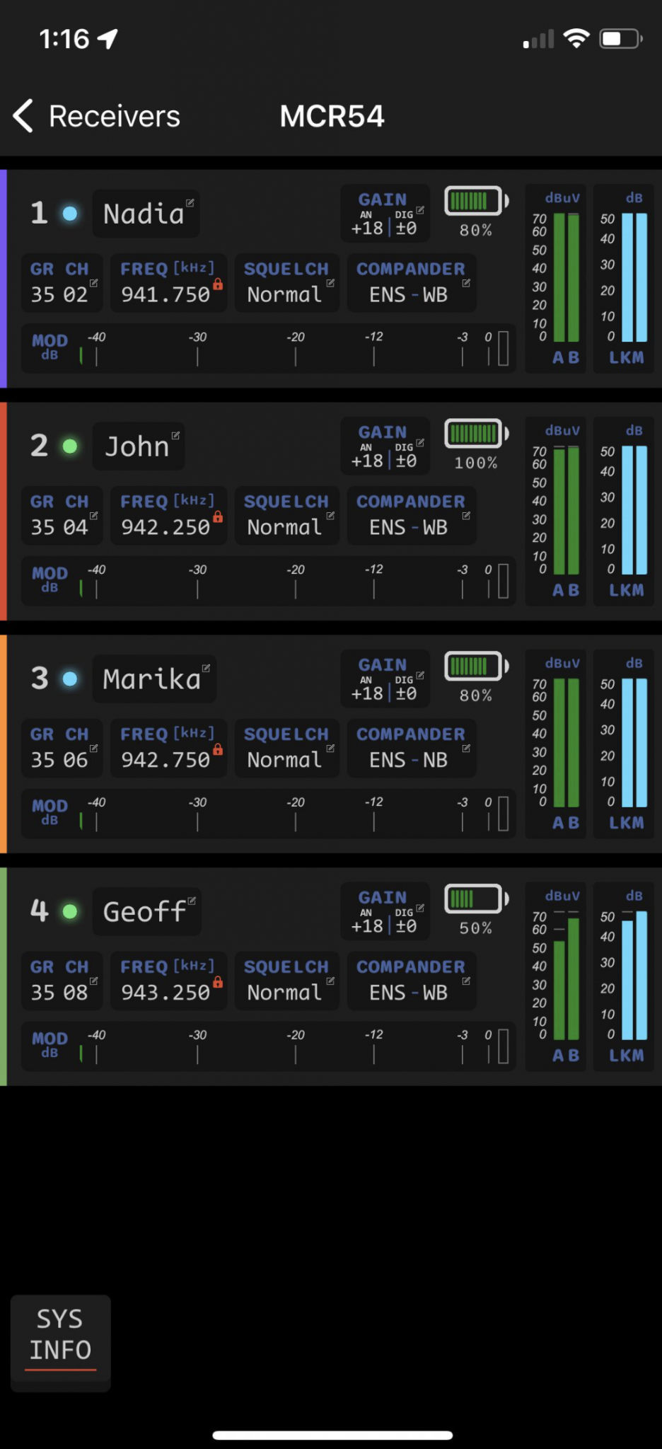 Wisycom App for the Symphony Series wireless microphone system ...