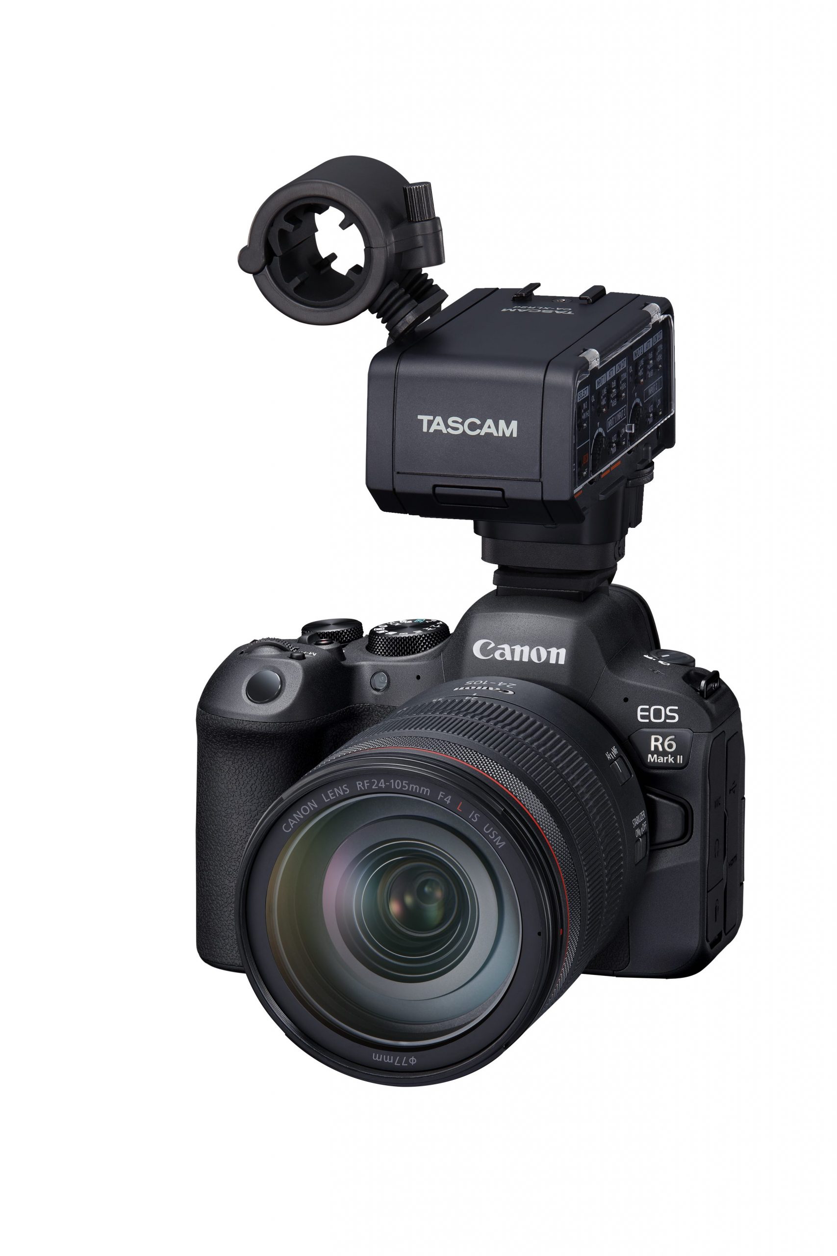 20 EOS R6 Mark II FrontSlantLeft RF24 105F4L XLR - Newsshooter