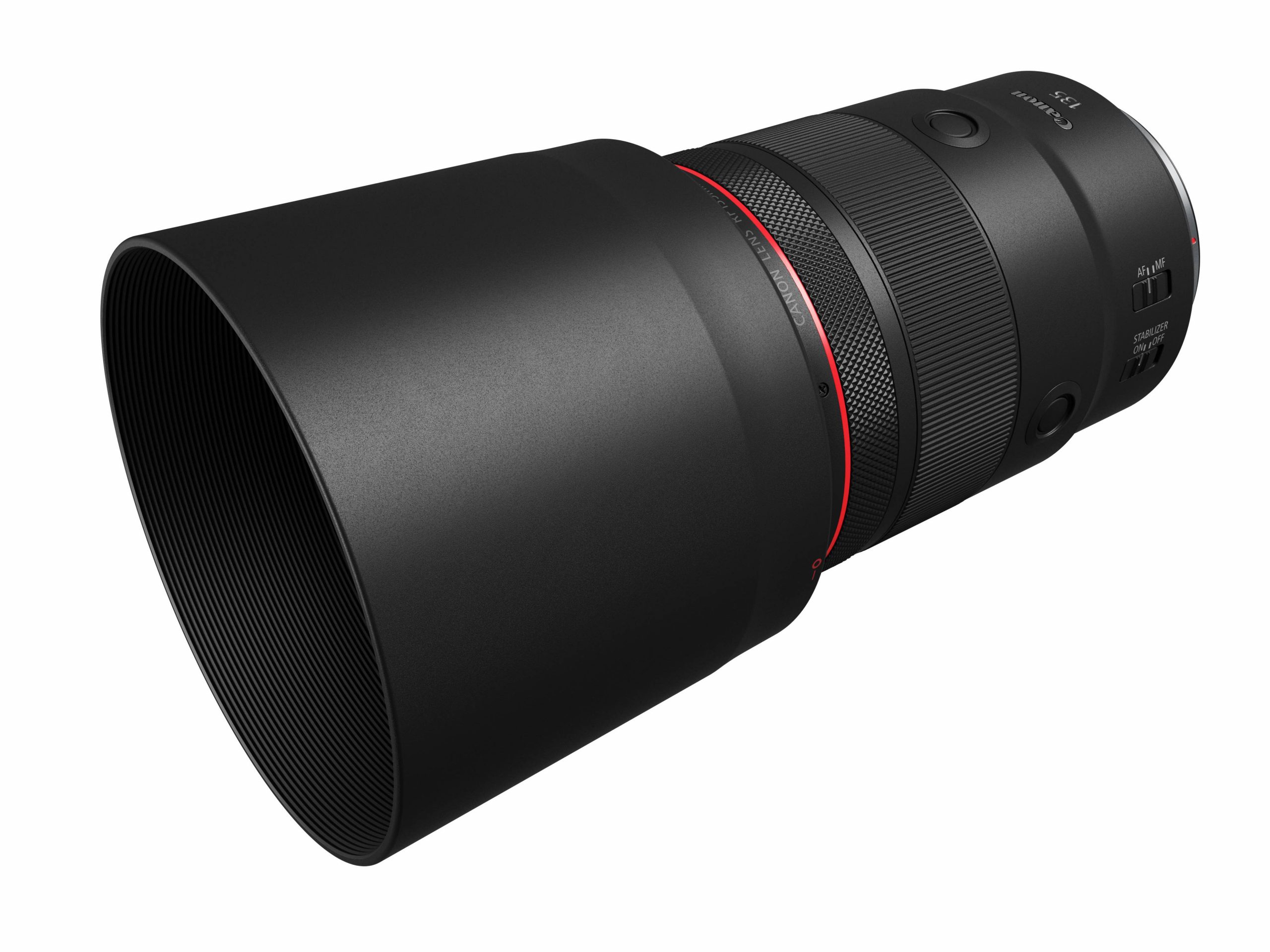 RF 135mm f1 8L IS USM Front Slant with hood - Newsshooter