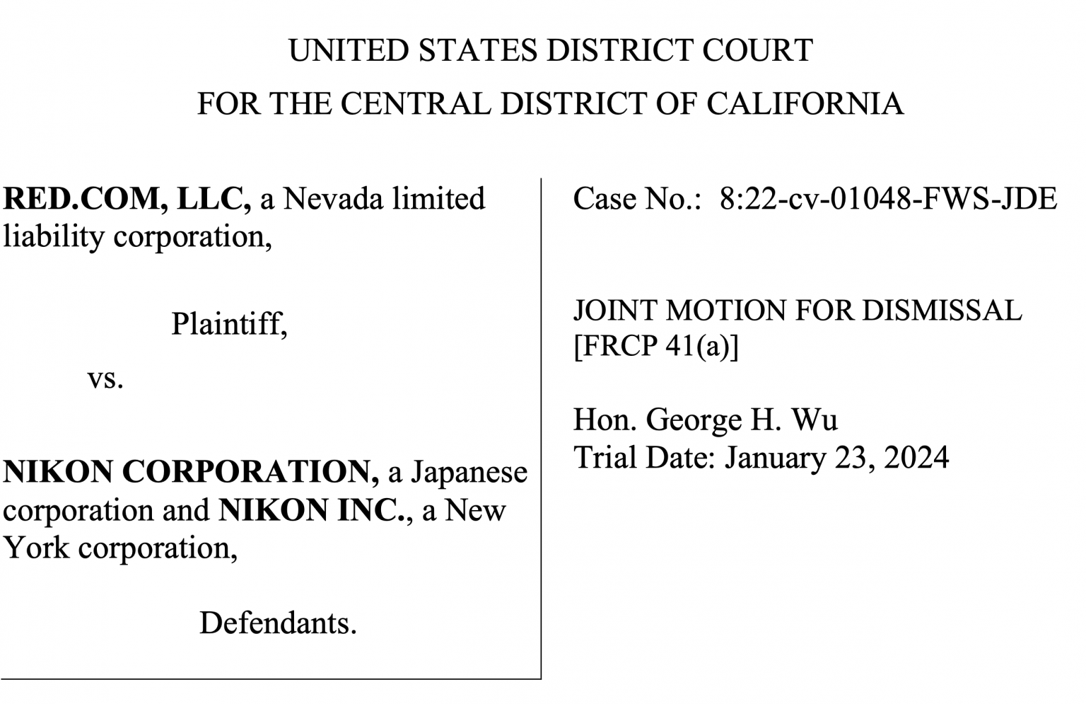 RED patent lawsuit against Nikon dismissed - Newsshooter
