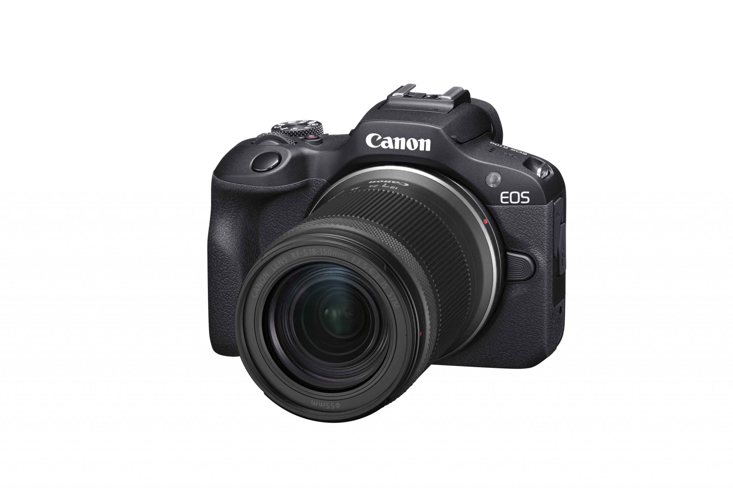 15 EOS R100 Black FrontSlantLeft RF S18 150mm - Newsshooter