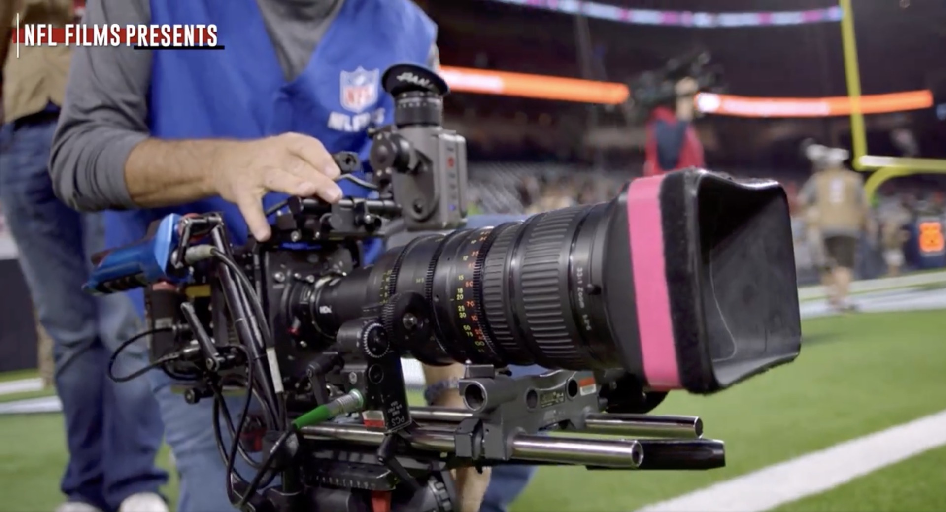 How do NFL Films Get those incredible shots? It's the Optex 33:1 lens ...
