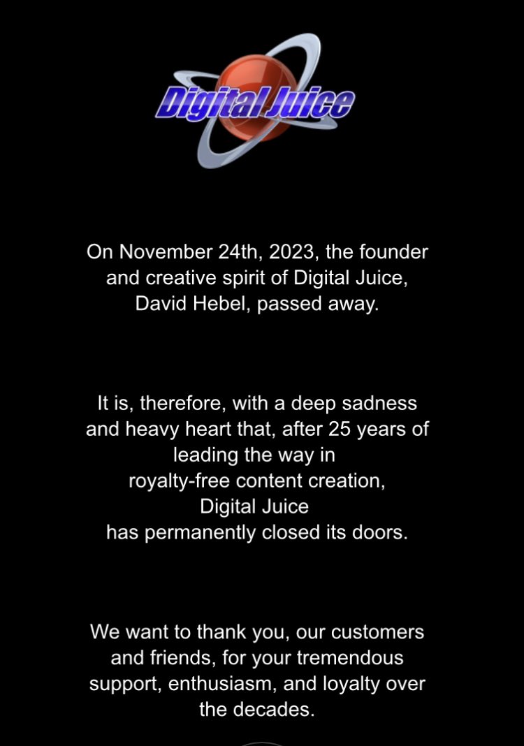 Digital Juice ends operations following founder David Hebel's death - Newsshooter