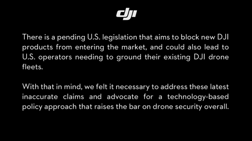 DJI Responds to the Countering CCP Drones Act– a legislation that aims to block new DJI products ...