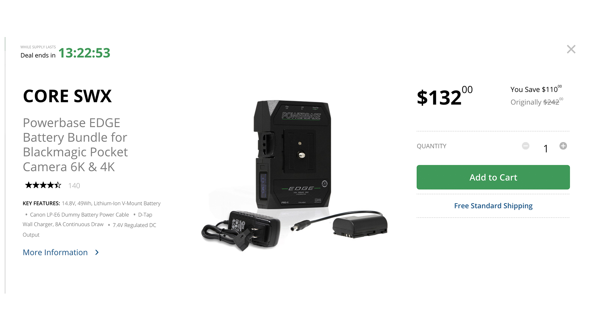 Core SWX Powerbase EDGE Battery Bundle for Blackmagic Pocket Camera 6K & 4K on Sale - Newsshooter