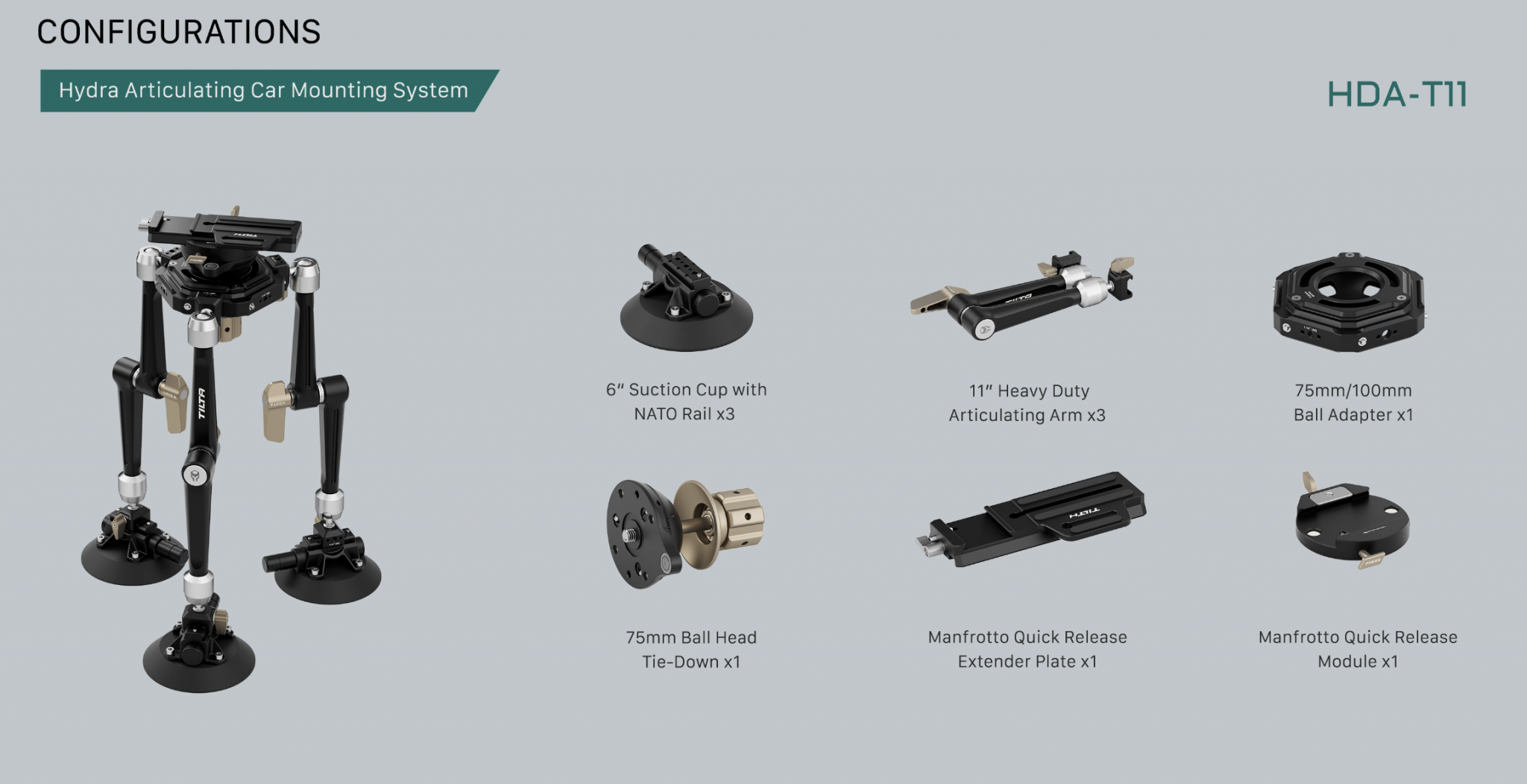 Tilta Hydra Articulating Car Mounting System & Hydra Electronic Suction ...