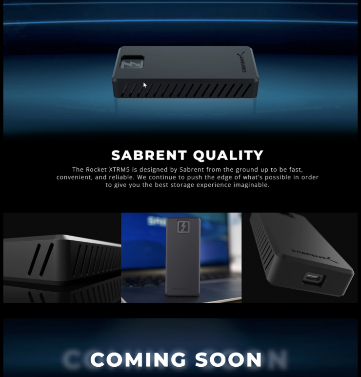 Sabrent Rocket XTRM 5 World's First Thunderbolt 5 External SSD Drive ...