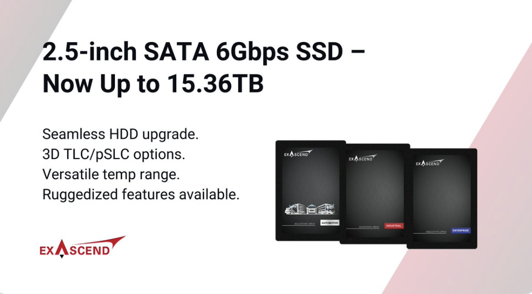 Exascend 2.5-inch SATA SSD series now up to 15.36TB - Newsshooter