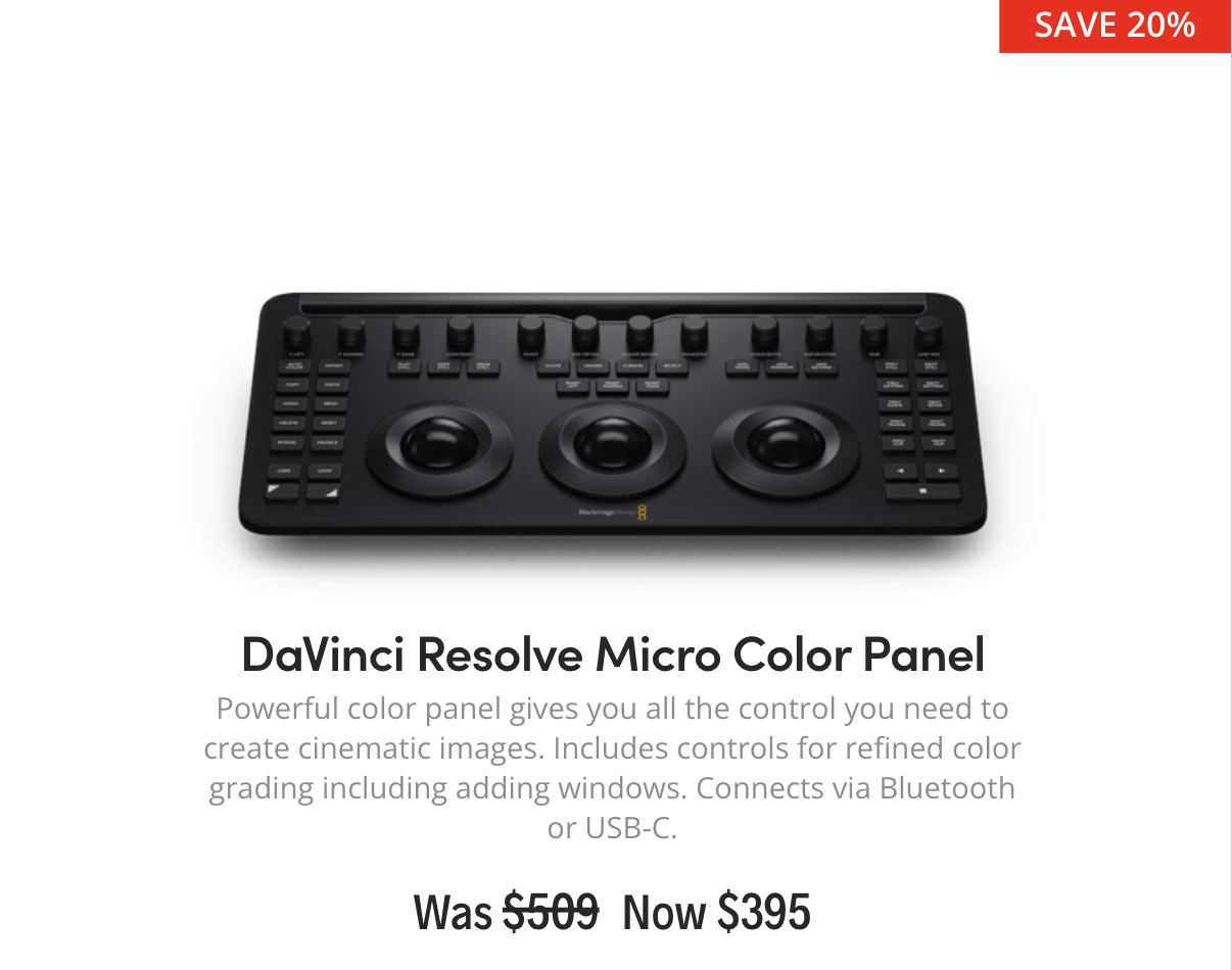 Blackmagic Design– save 20% on DaVinci Resolve Studio - Newsshooter