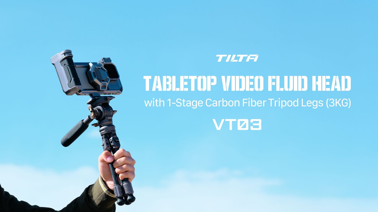 Tilta Tabletop Video Fluid Head with 1-Stage Carbon Fiber Tripod Legs ...