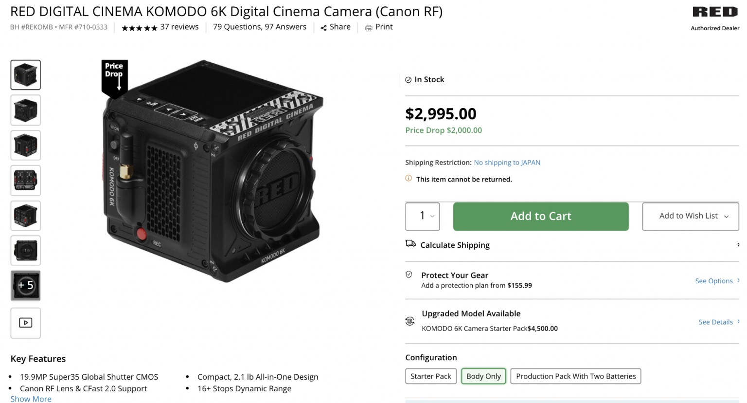 RED DIGITAL CINEMA Announces KOMODO Camera Price Drop to $2,995 ...
