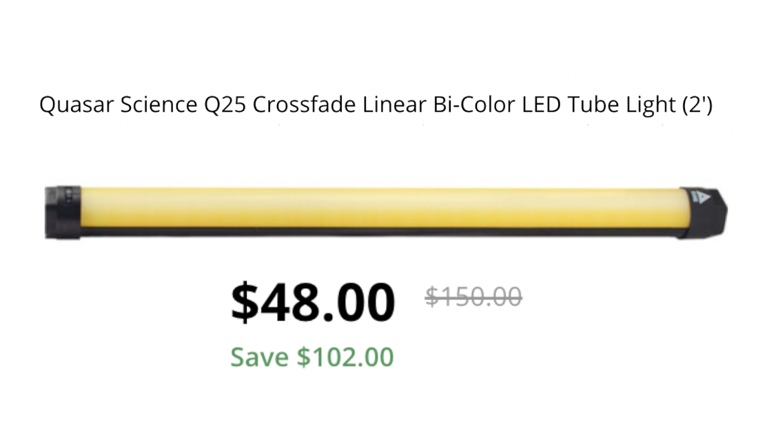 Quasar Science Q25 Crossfade Linear Bi-Color LED Tube Light (2') on ...