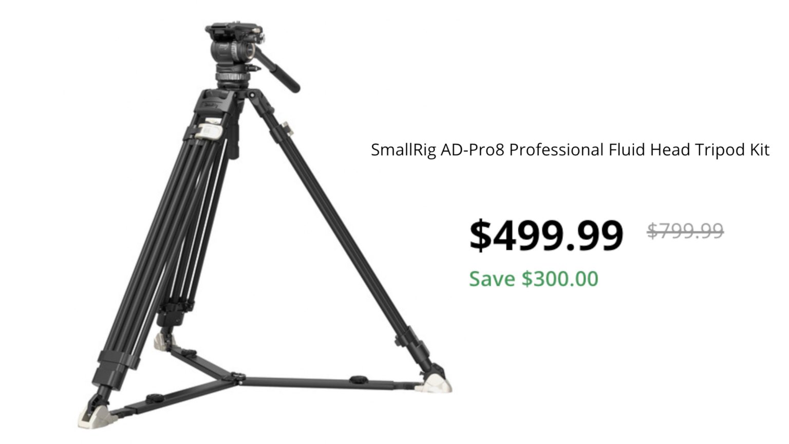 SmallRig AD-Pro8 Professional Fluid Head Tripod Kit on sale for $499.99 ...