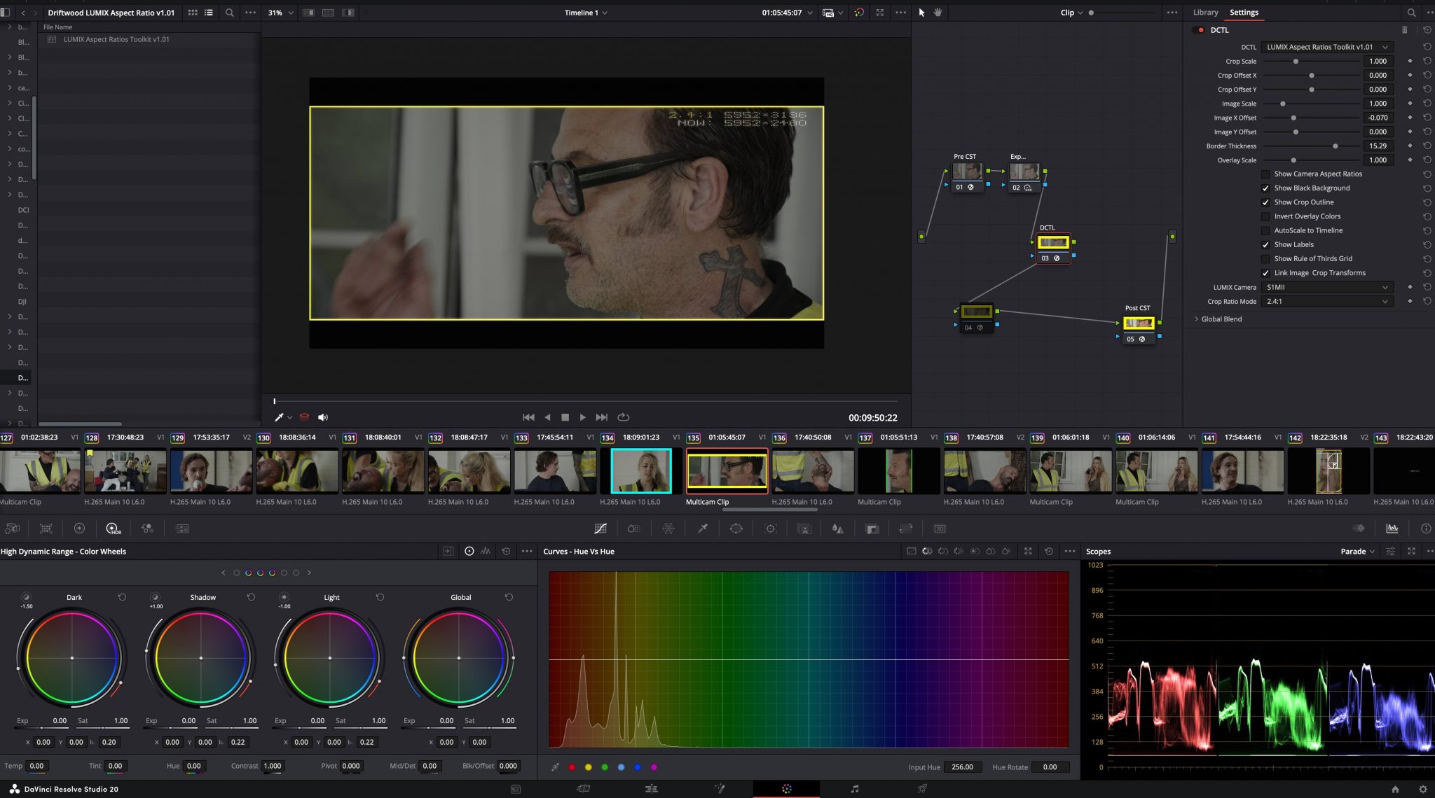 Driftwood LUMIX Aspect Ratio Toolbox DCTL for LUMIX users within DaVinci Resolve Studio 20 ...