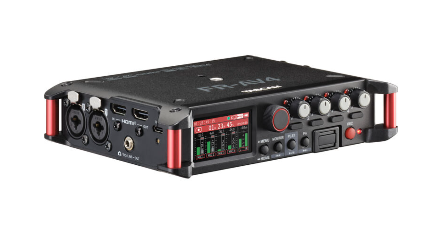 TASCAM FR-AV4– 4-Channel 32-Bit Float Audio Field Recorder with Mixer, Timecode Generator & HDMI ...
