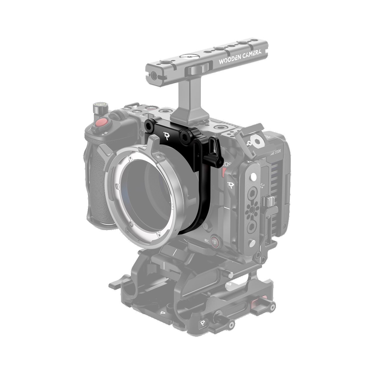 50 A01110 PL Lens Support Three Quarters Front Installed - Newsshooter