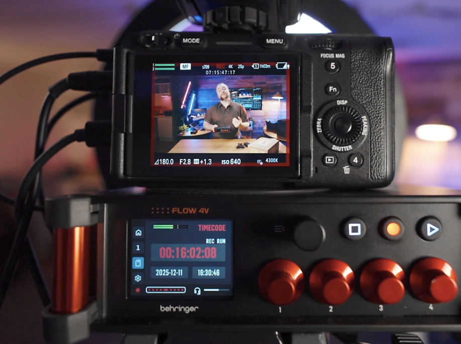 Behringer FLOW 4V– a 10-track 32-bit float field recorder with Timecode ...