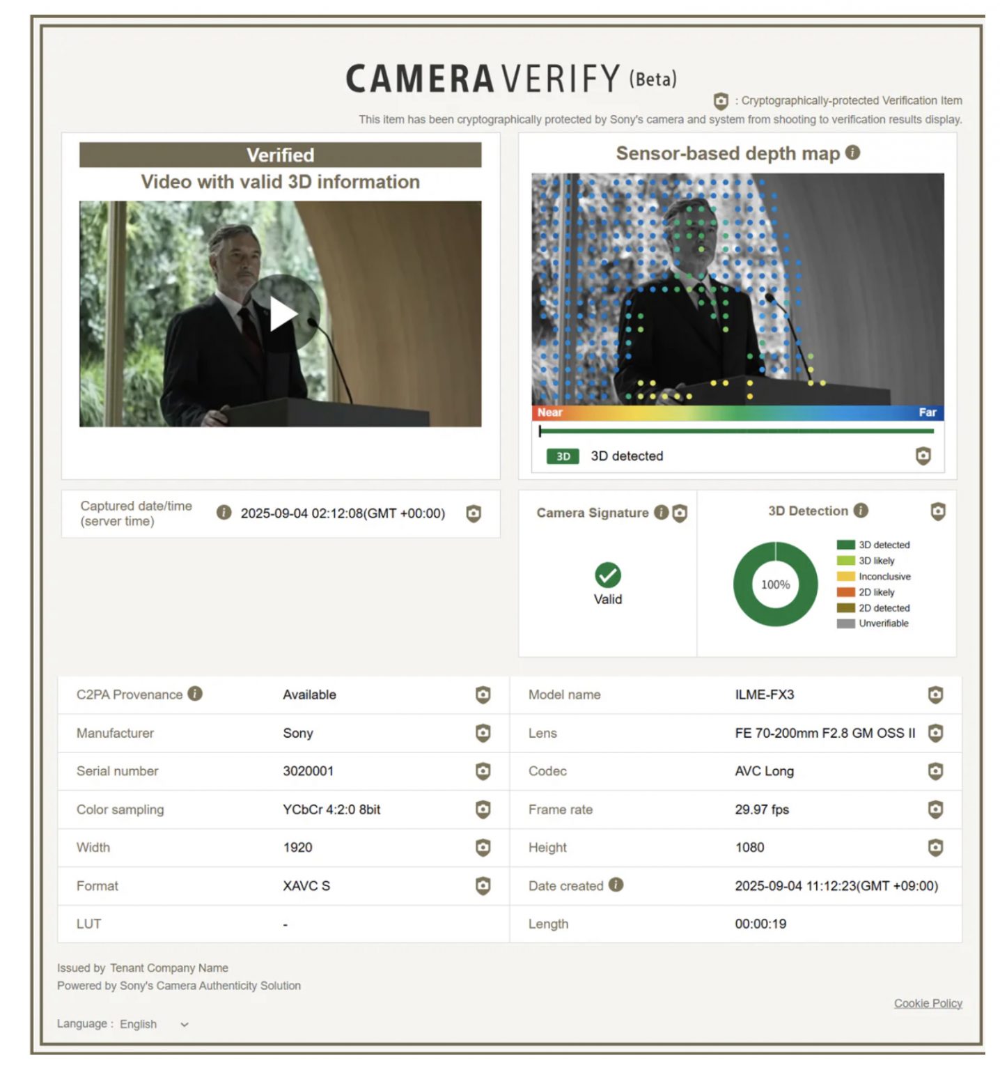Sony's Camera Authenticity Solution now supports video - Newsshooter