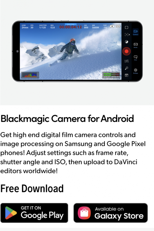 Blackmagic Camera 3.3 for Android - Newsshooter