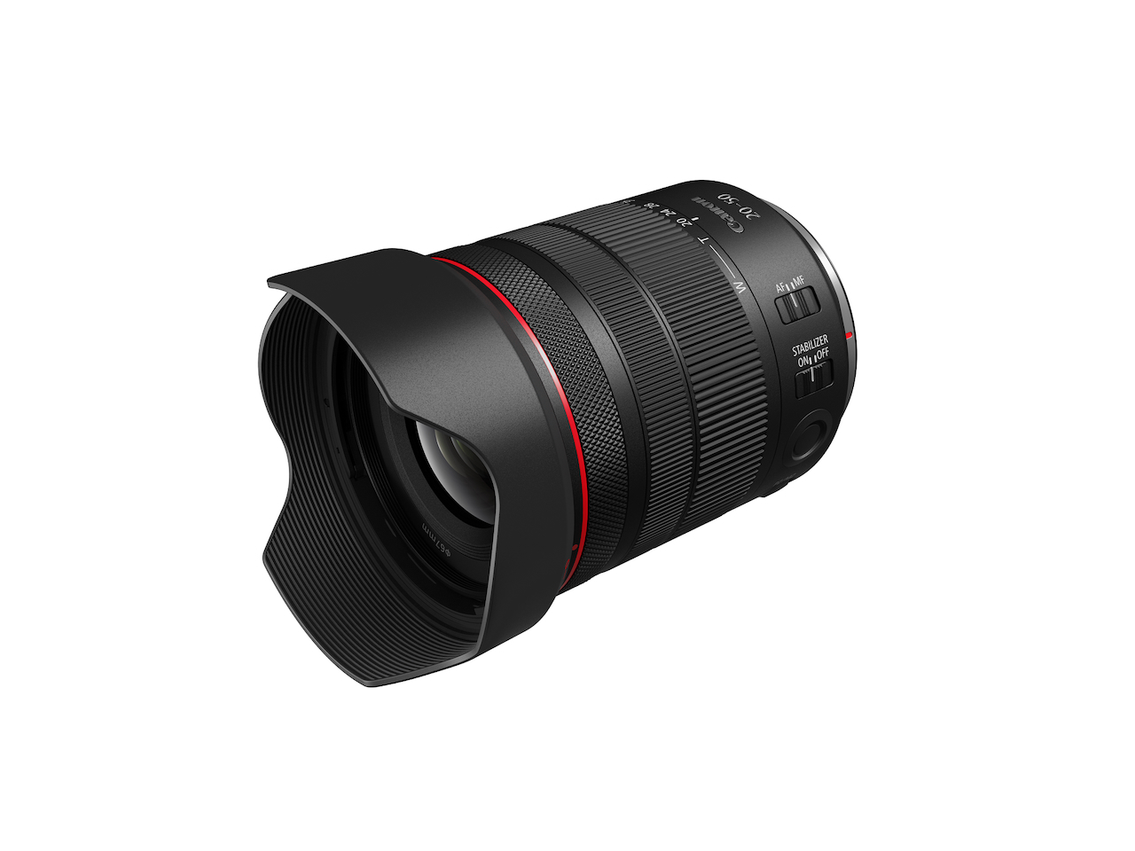 RF 20 50mm f4L IS USM PZ Front Slant with hood - Newsshooter
