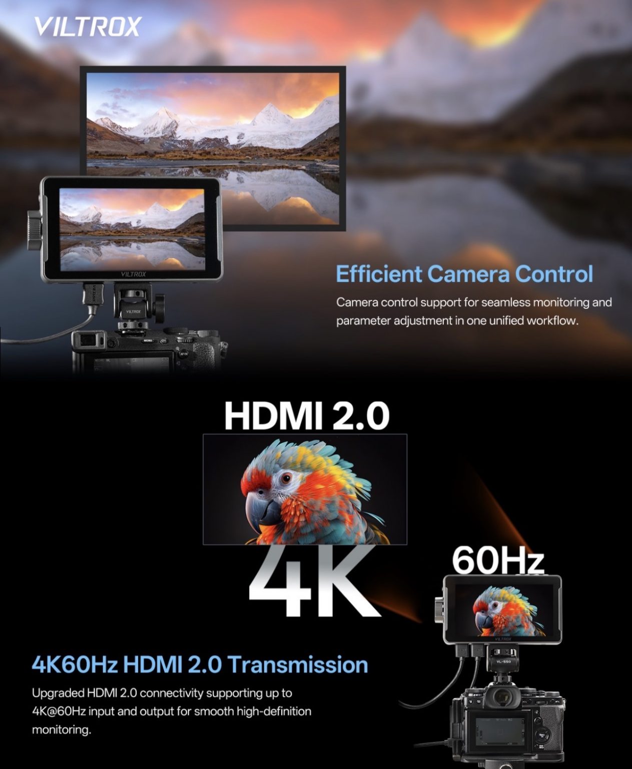 Viltrox DC-550 Pro II 5.5-inch high-brightness LCD camera monitor ...